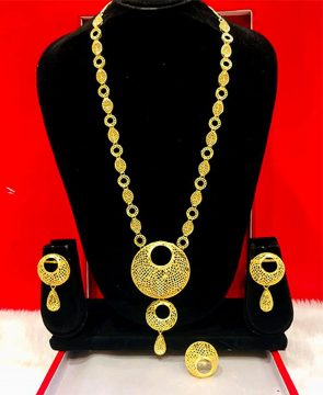 2 Gram Gold New Trendy Jewellery Necklace and Earrings full Set For ...